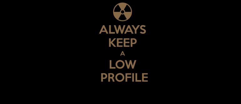 O que significa KEEP A LOW PROFILE?